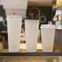 China BPA Free Round Disposable Plastic Drinking Cups with Lids for sale