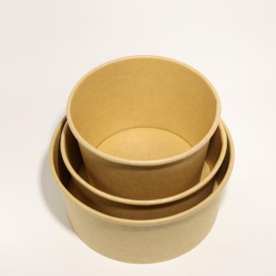 China Custom Round Cardboard Food Containers - 500ml & 1000ml Recyclable Takeaway Packaging Boxes with CMYK/Pantone Printing for sale