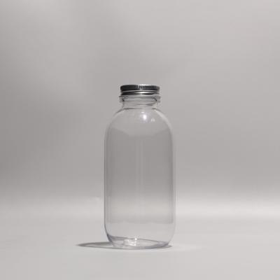 China 300ml Clear PET Plastic Juice Bottle with Aluminum Screw Cap - BPA-Free Food Grade Container for sale