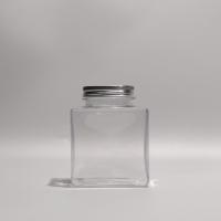 China Square PET Plastic Juice Bottle 500ml Disposable Boba Tea Bottle with Reusable Aluminum Lid for sale