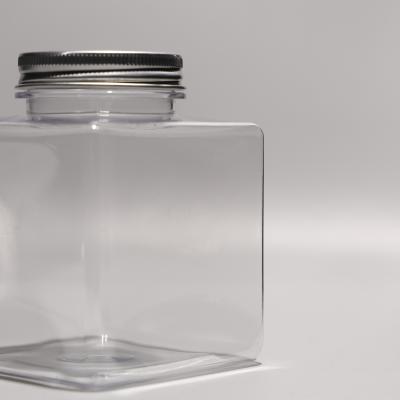 China Custom Logo 500ml Square PET Plastic Beverage Bottle with Aluminum Cap for sale