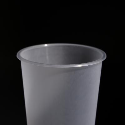China Round Clear PP Cup with Flat/Dome Lid for Juice Beverage Coffee Boba Tea for sale