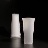 China 700ml Disposable PP Plastic Cups with Flat and Dome Lids for Boba Tea Beverages 500pcs for sale