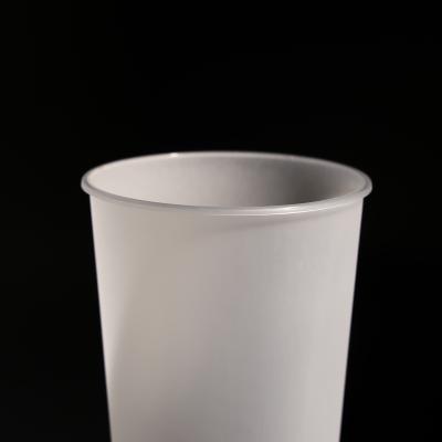China 700ml Round Plastic PP Cup With Flat Lid For Cold Beverage Or Coffee for sale