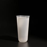 China BPA Free Disposable PP Plastic Juice Cups 500ml 700ml with Flat and Dome Lids for sale