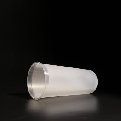 China 500ml & 700ml Disposable PP Plastic Cups with Dome/Flat Lids - FDA Certified Beverage Containers for Juice and Boba Tea for sale