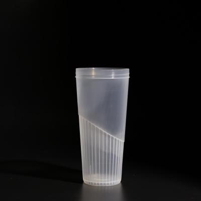 China Custom Logo Disposable PP Juice Cup with Flat Lid - 300pcs Packaging, FDA & SGS Certified BPA-Free Plastic Cups for sale