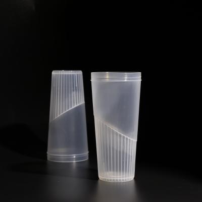 China FDA Approved 700ml Plastic PP Cup With Flat Dome Lid Disposable 300pcs for sale