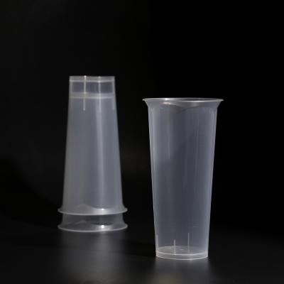 China 700ml Food Grade PP Plastic Cups with Flat or Dome Lid for Beverage Boba Tea for sale