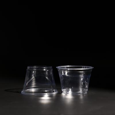 China Custom Logo PET Plastic Cups with Lids & Straws - 5.5oz Capacity, 50-Pack, Stackable Design for sale