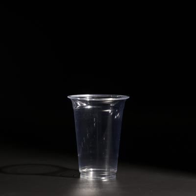 China 9oz Disposable Plastic PET Cup with Flat Dome Lid for Iced Coffee Boba Tea Cold Juice 78x45x101mm for sale