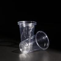 China Custom Logo 10oz Translucent PET Disposable Cups for Cold Drinks 1000pcs for sale