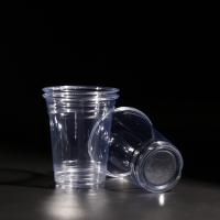 China Custom 12oz PET Cups with Logo for Boba Tea Cold Drinks 1000pcs for sale