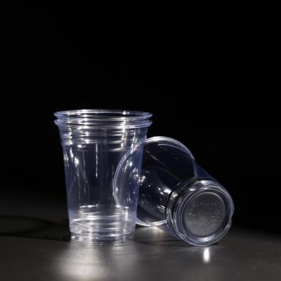 China Custom 12oz PET Cups with Logo for Boba Tea Cold Drinks 1000pcs for sale