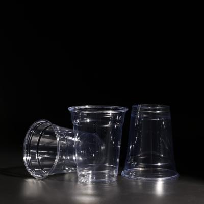 China BPA Free Disposable Plastic PET Travel Cup 12oz 16oz Cold Beverage Stackable for sale