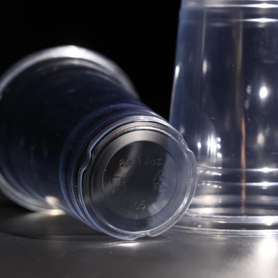 China 14oz PET Disposable Plastic Cups with Custom Logo - BPA-Free, 89×56×115mm, ISO9001/FDA Certified for sale