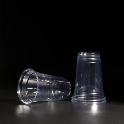 China 14oz BPA Free PET Plastic Disposable Drinking Cup 89x56x115mm with Dome Flat Lid for sale