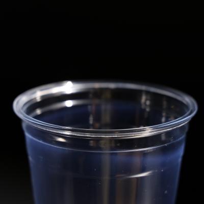 China 16oz Disposable PET Plastic Cup Custom Logo Cold Beverage 89x53x137mm for sale