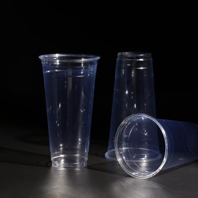 China 20oz BPA Free Disposable PET Plastic Cups for Cold Drinks for sale
