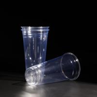 China 20oz Stackable PET Plastic Party Cup with Lid for Cold Coffee 1000pcs for sale