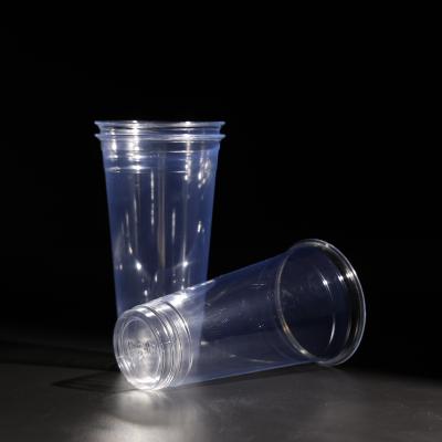 China 20oz Stackable PET Plastic Party Cup with Lid for Cold Coffee 1000pcs for sale