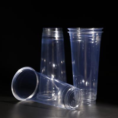 China Clear 24oz PET Plastic Cups 50 Pack Custom Logo Disposable Cold Drink Cups for sale