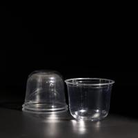 China 12oz PET Plastic Cup with Dome Flat Lid for Juice Water Cold Drinks 1000pcs for sale