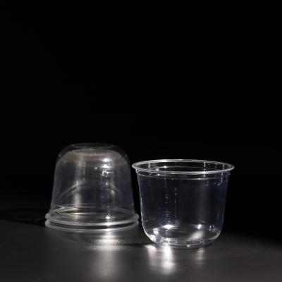 China 12oz PET Plastic Cup with Dome Flat Lid for Juice Water Cold Drinks 1000pcs for sale