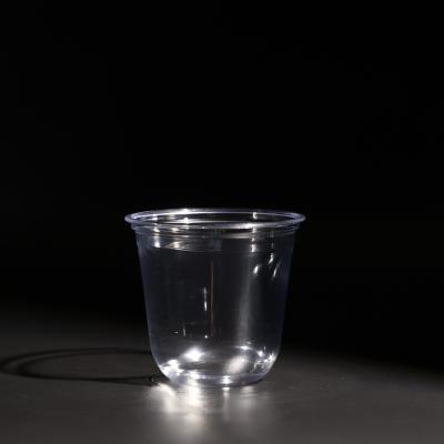 China 10oz Disposable PET Plastic Cup 89x45x80mm Food Grade U Shape for Juice Milk for sale