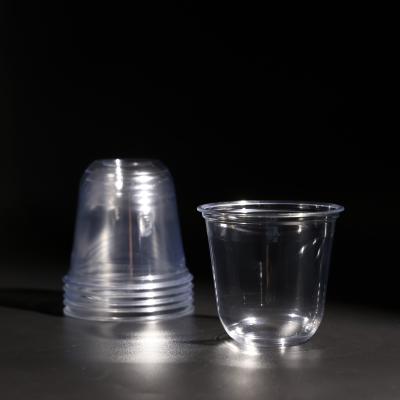 China 10oz Custom PET Disposable Plastic Drinking Cups - BPA-Free Cold Beverage Containers with Logo Printing for sale
