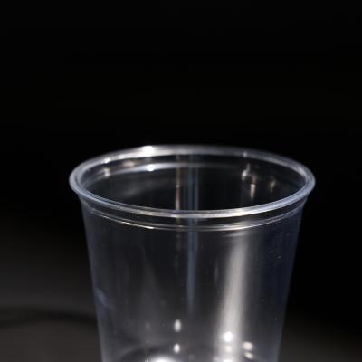 China 14oz Clear PET Plastic Cups with Custom Logo - 1000pcs Carton, BPA-Free for Cold Beverages for sale