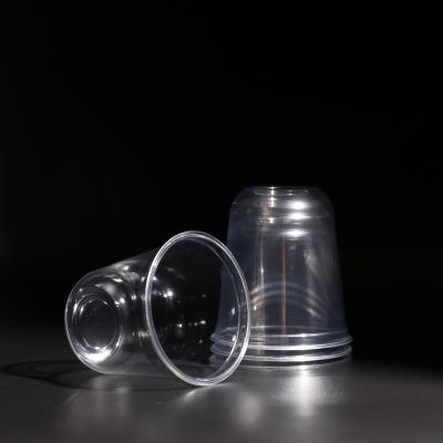 China 14oz PET Plastic Disposable Cup with Lid Custom Logo Printed Cold Drink Cup 400ml for sale