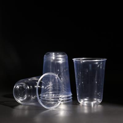 China 16oz PET Plastic Cup 50 Pack Stackable Disposable Cold Drink Cups BPA Free for sale