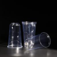 China 600ml Stackable PET Plastic Bubble Tea Cup BPA Free 1000pcs for Cold Drinks for sale