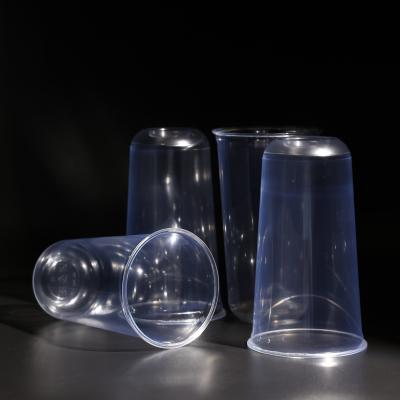 China 24oz Food Grade PET Plastic Cups with Lids Disposable 89x44x153mm for sale