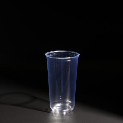China 24oz 700ml PET Plastic U Shape Cup for Bubble Tea Coffee Cold Drinks Disposable for sale