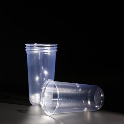 China 24oz Clear PET Plastic Cups Stackable Disposable Cold Drink Cups 1000pcs for sale
