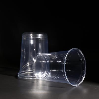 China Custom Logo 32oz Clear PET Plastic Cups for Cold Beverages Boba Tea 1000ml for sale