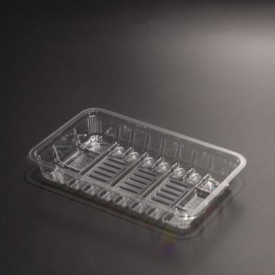 China Disposable Plastic Food Tray Plate 157x97x20mm PET Material for Food Transportation and Storage for sale