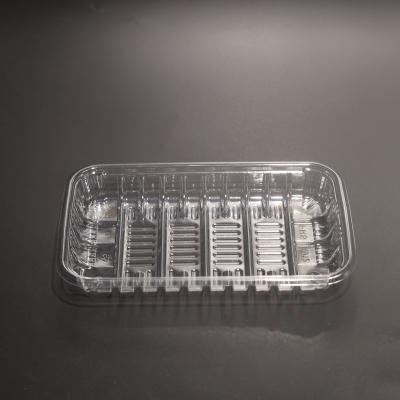 China Eco-Friendly PET Plastic Food Tray 6.5g Rectangular Disposable for Meat Fruit Vegetable Packaging for sale