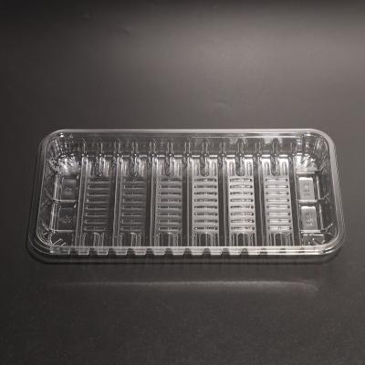 China Disposable PET Plastic Food Tray 235x125x20mm - Microwave Safe, SGS/FDA Certified, Custom Printing Available for sale
