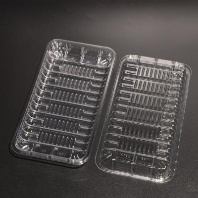 China 235×125×20mm Biodegradable Plastic Food Tray | 14g Disposable PET Container with Custom Logo Printing for sale