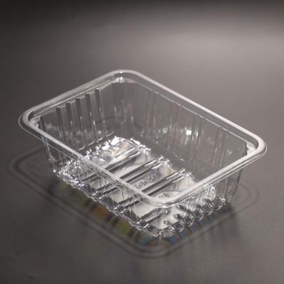 China Clear Disposable PET Food Tray 178x130x50mm BPA Free for Fresh Fruit Vegetable for sale