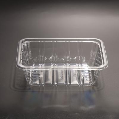 China Clear Disposable Plastic PET Rectangle Food Tray For Meat Packaging for sale