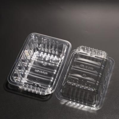 China Custom PET Disposable Rectangular Food Tray 178x130x50mm Microwave Safe for sale