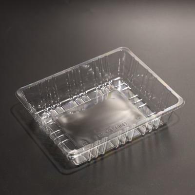 China Disposable PET Plastic Food Tray 168x137x35mm BPA Free Stackable with Sealing Lid for sale