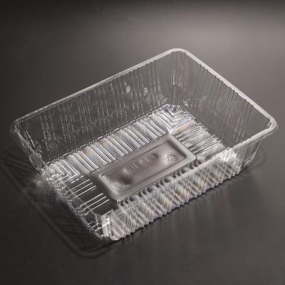 China Disposable Clear PET Plastic Food Tray Plate 12.7g Rectangular for Durable Food Packaging for sale