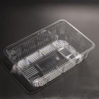 China FDA Certified Rectangular PET Plastic Food Tray 260x180x65mm Custom Logo for sale