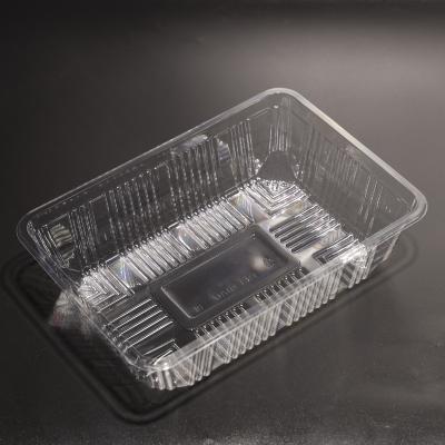 China FDA Certified Rectangular PET Plastic Food Tray 260x180x65mm Custom Logo for sale