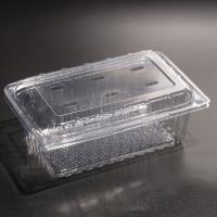 China Reusable Rectangular PET Plastic Food Storage Container 240x155x88mm with Lid Clear White Black for sale